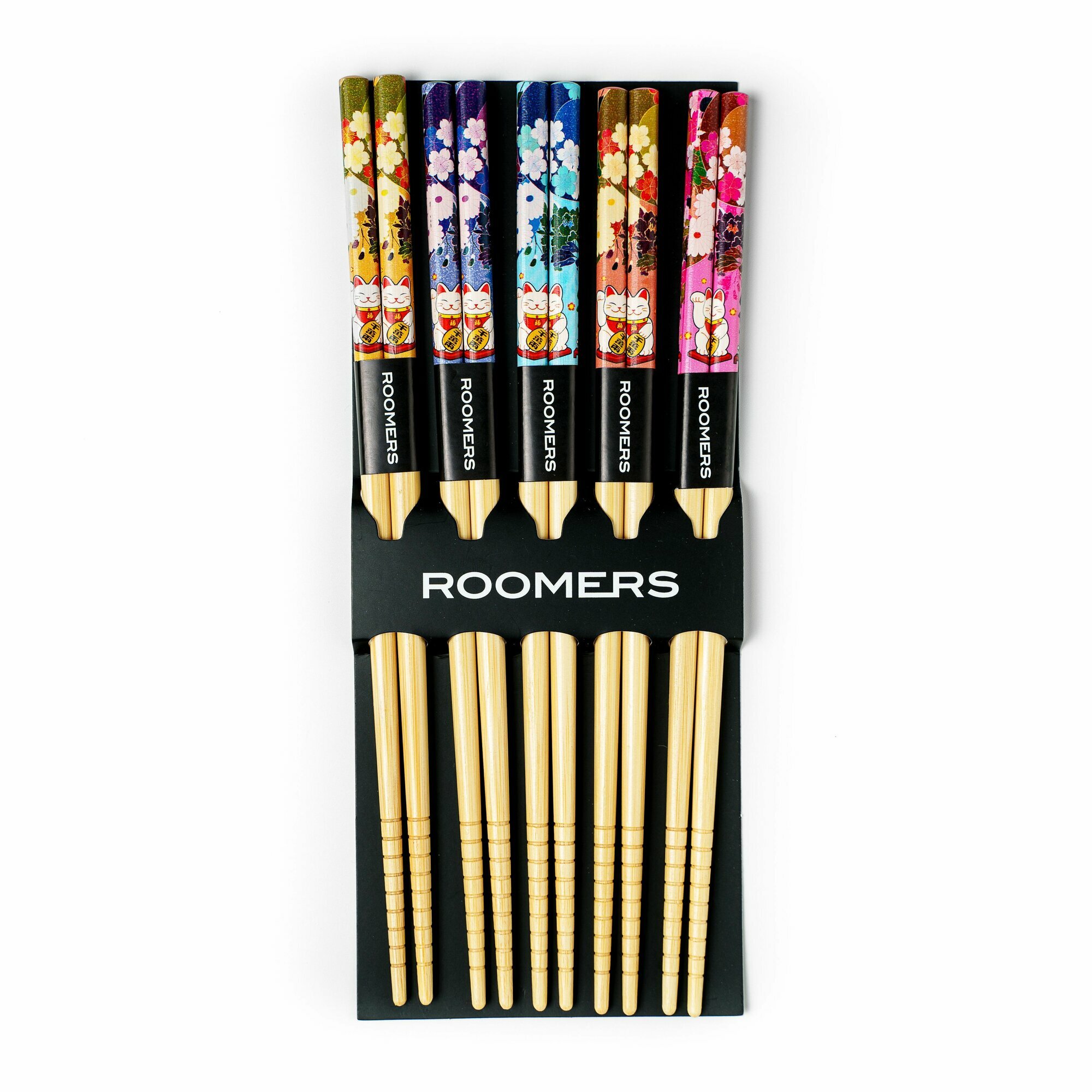 Палочки для еды многоразовые бамбуковые набор 5 пар ROOMERS TABLEWARE, 22,5 см