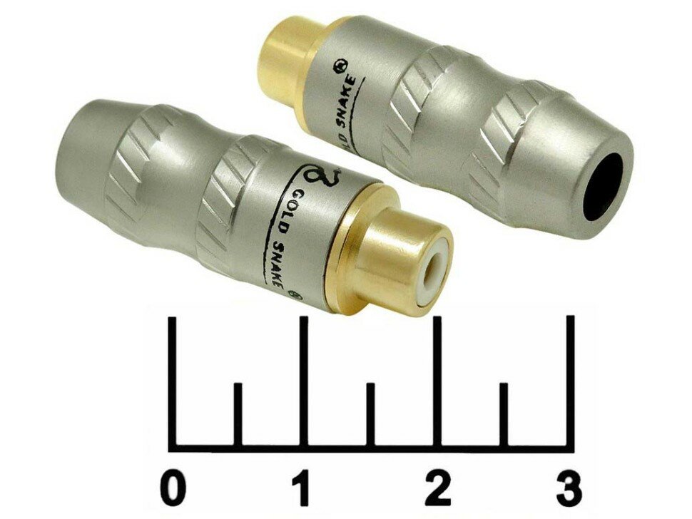 Разъем RCA гнездо на кабель gold черный Snake