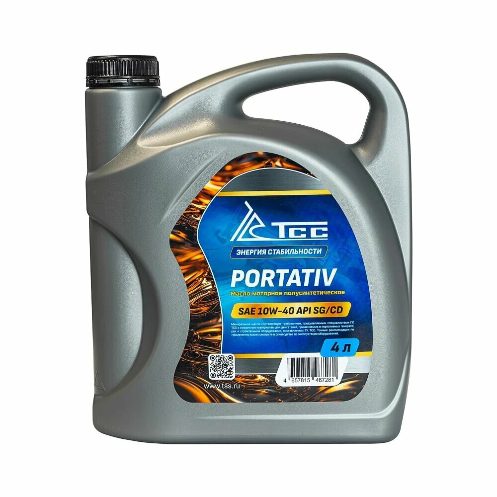 Масло полусинтетическое ТСС Портатив SAE 10W-40 API SG/CD канистра 4л, обеспечивает