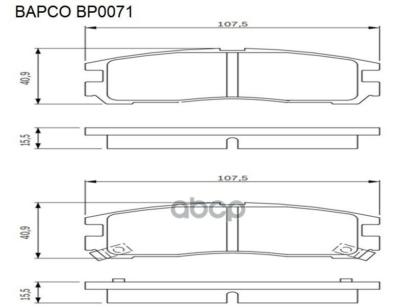 Колодки тормозные дисковые задние, комплект, шт BAPCO арт. BP0071
