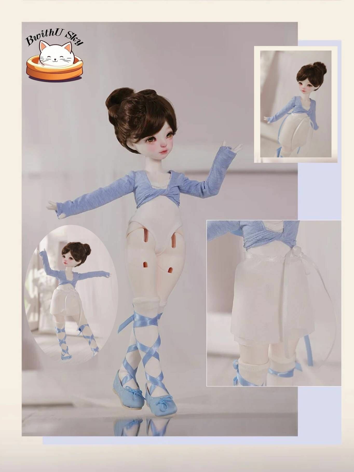 BwithU Momoko 1/6 BJD Маленькая Красивая Девочка-балерина с чертами лица Ювенильной куклы с шаровым шарниром из смолы