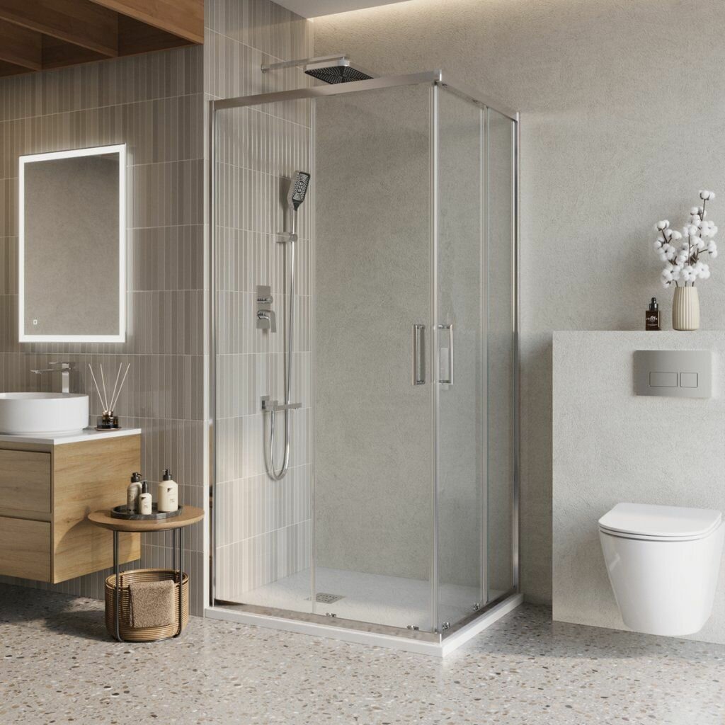 Душевой уголок BelBagno LUCE LUCE-AH-2-100/80-C-Cr хром глянцевый