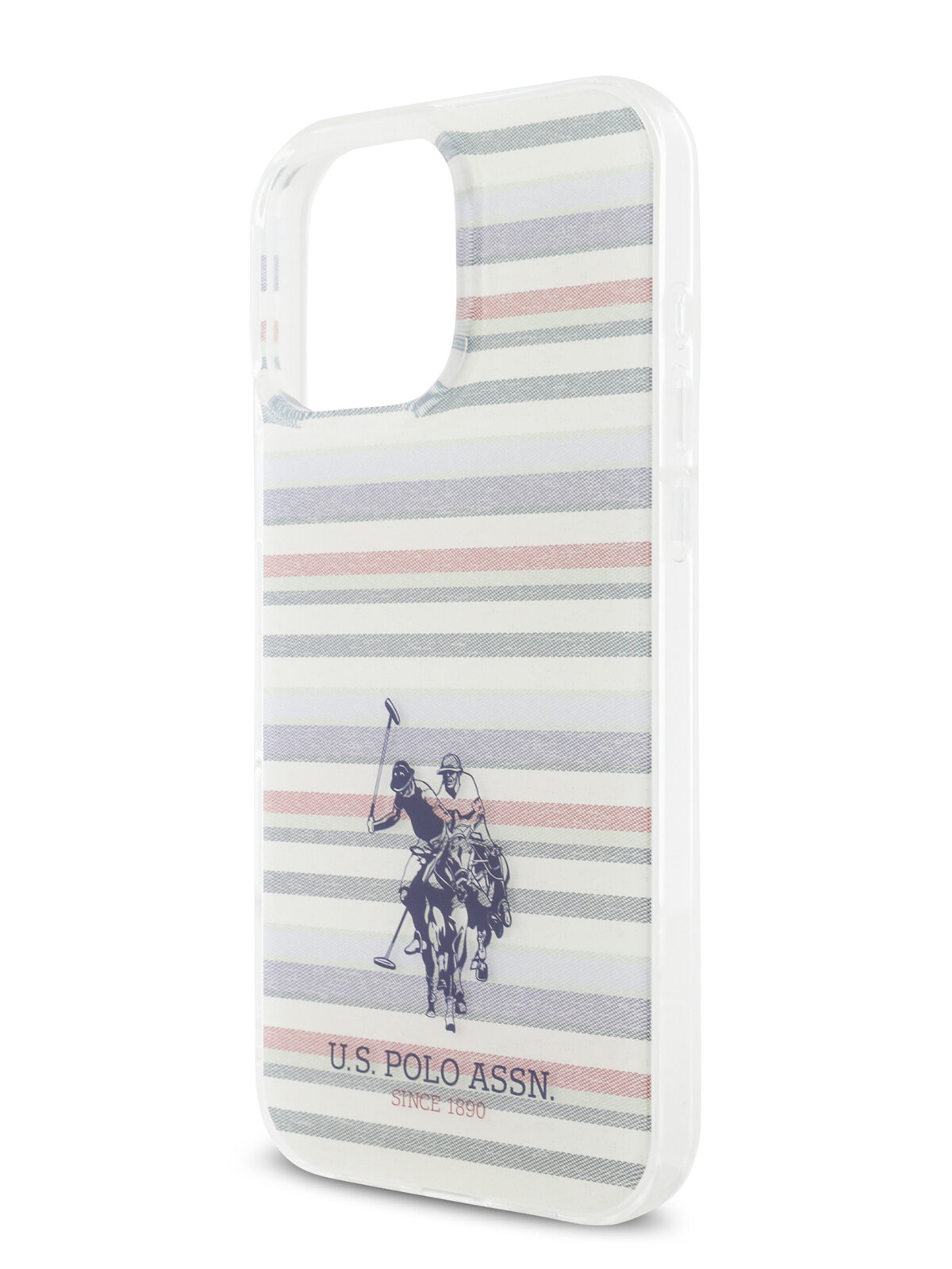 U.S. Polo для iPhone 16 Pro Max чехол PC/TPU Double Horse logo Multicolor stripes Hard Green