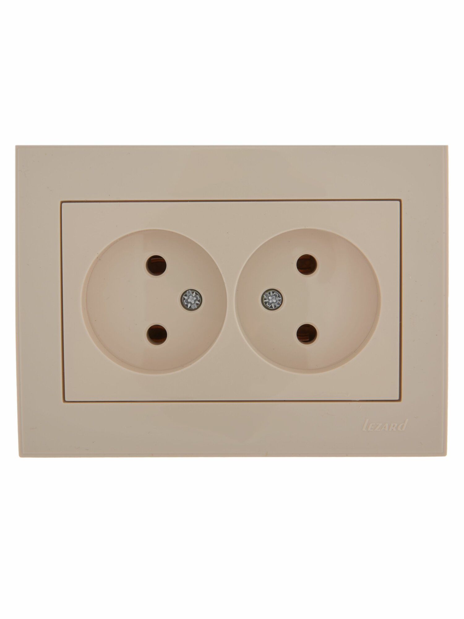 RAIN Розетка двойная б/з керамика крем