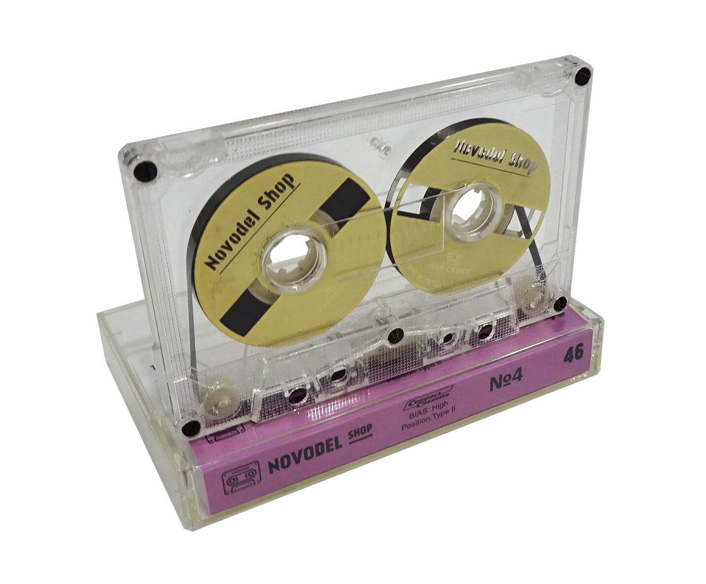 Аудиокассета "Novodel Shop №4"c золотистыми катушками
