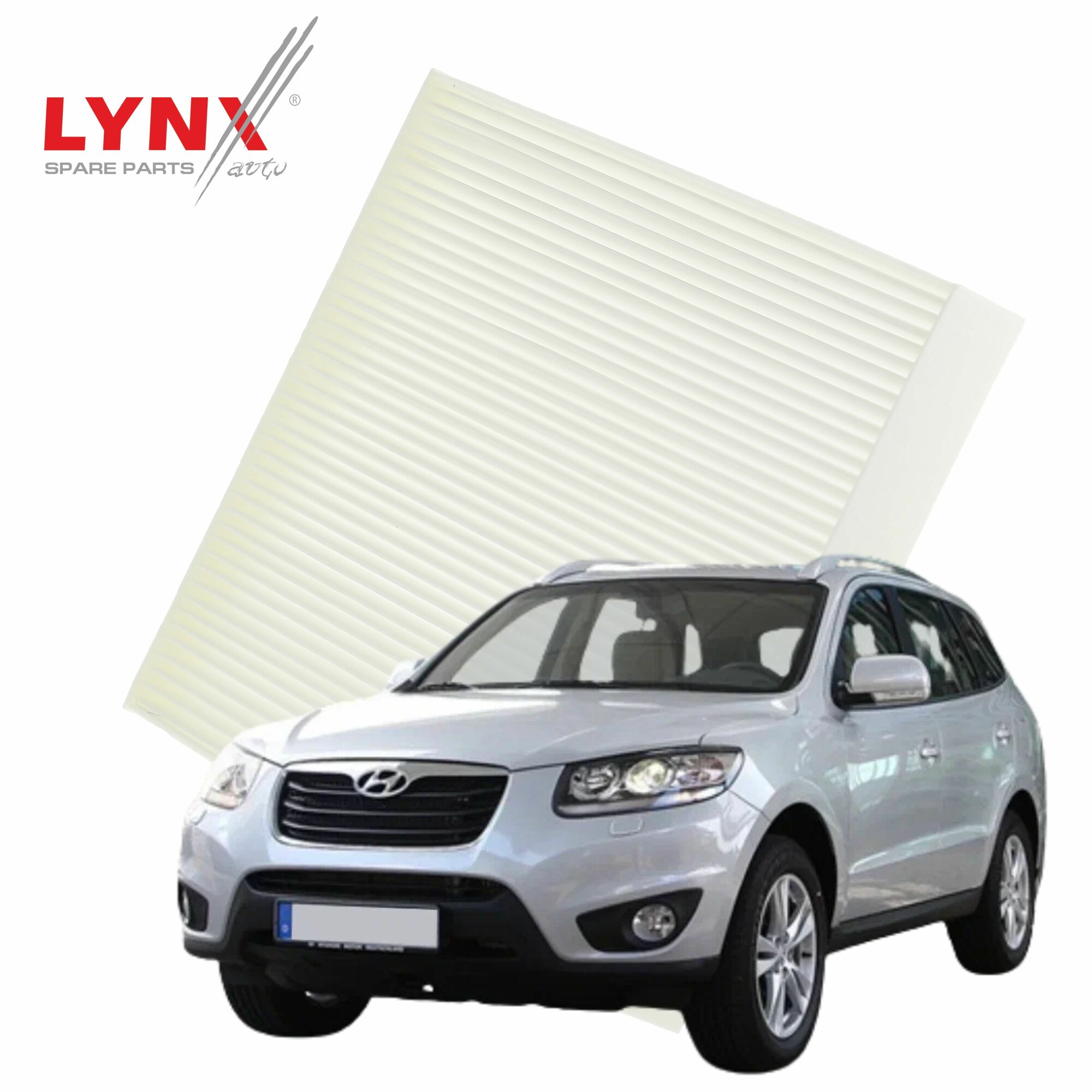 Фильтр салонный Hyundai Santa Fe (2) CM / Хендай Санта Фе ->01/10 2005 2006 2007 2008 2009 2010 2011 2012 / 1шт LYNXauto