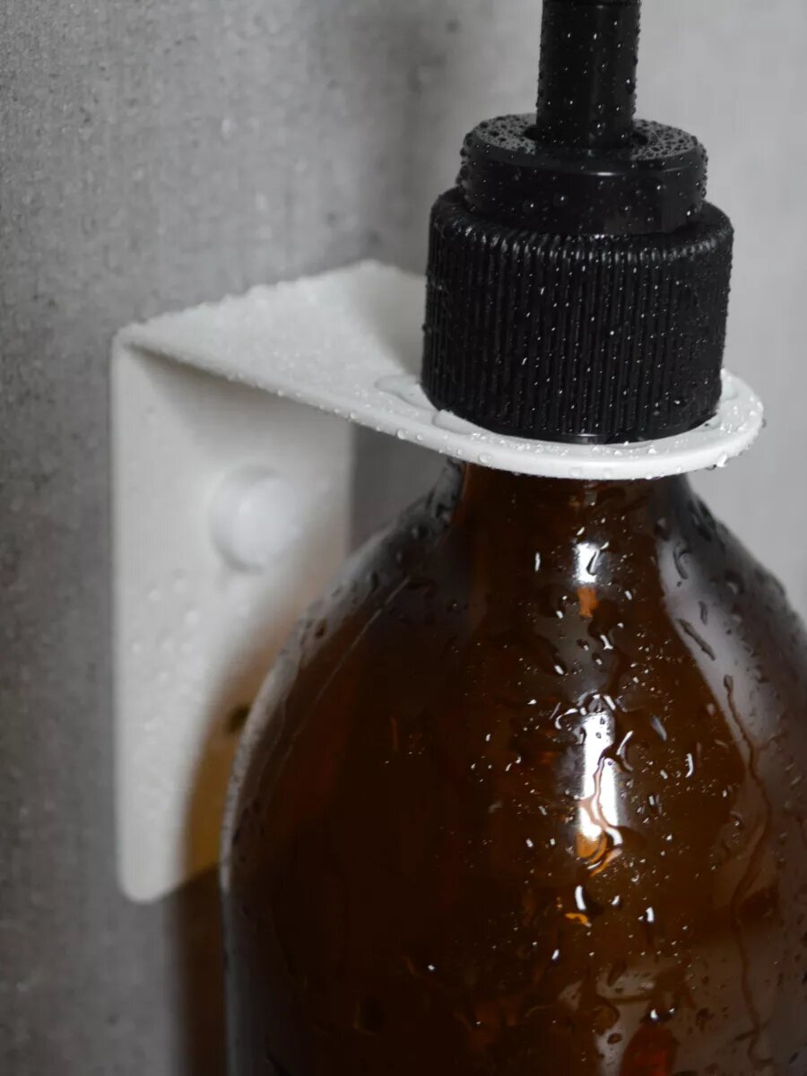 Держатель для флакона Steel Life, белый, нержавеющая сталь 2шт