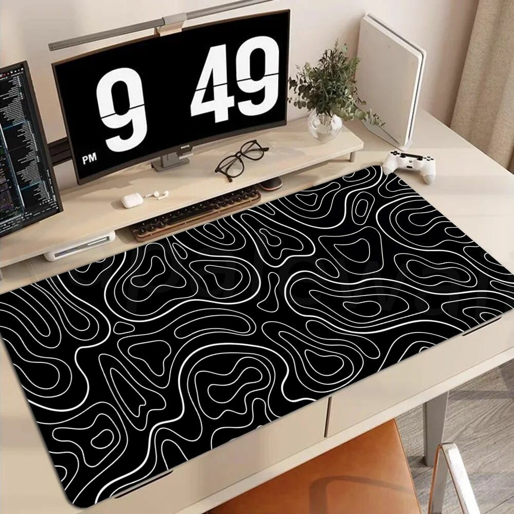 Коврик для мыши Gaming Mouse Pad XXXL черно-белая линия 400x900x3мм