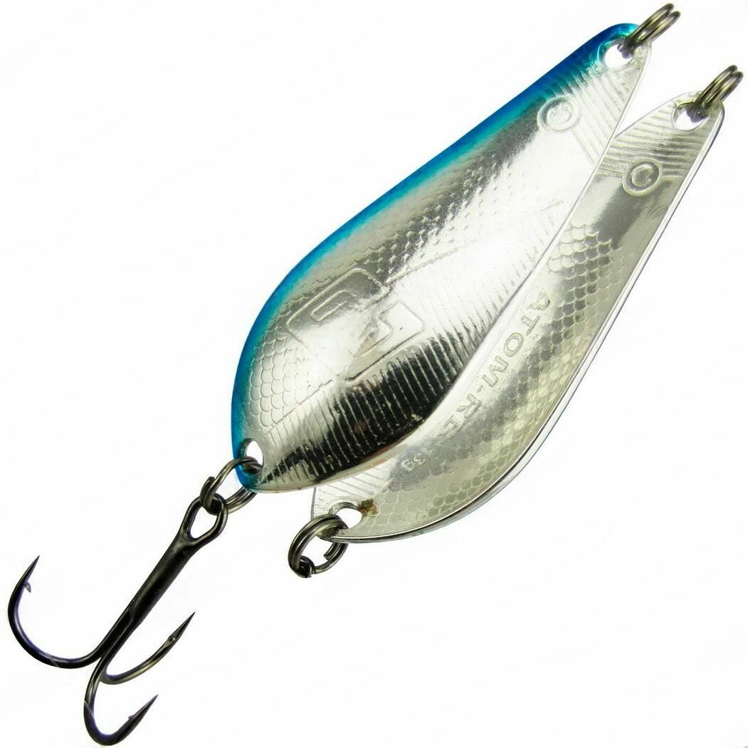 Блесна литьевая из латуни на щуку, покрыта серебром RB Атом 13гр - 206