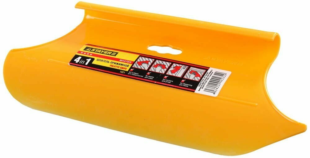 Прижимной шпатель STAYER MAXFlat, 280 мм, пластмассовый, 4-в-1, для обоев 1021