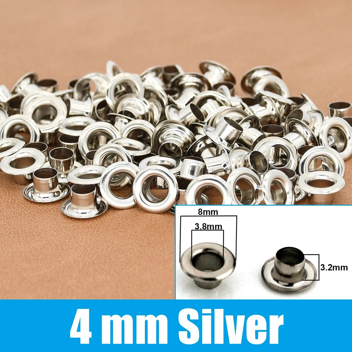 100 комплектов латунных люверсов CLOXY 5 мм