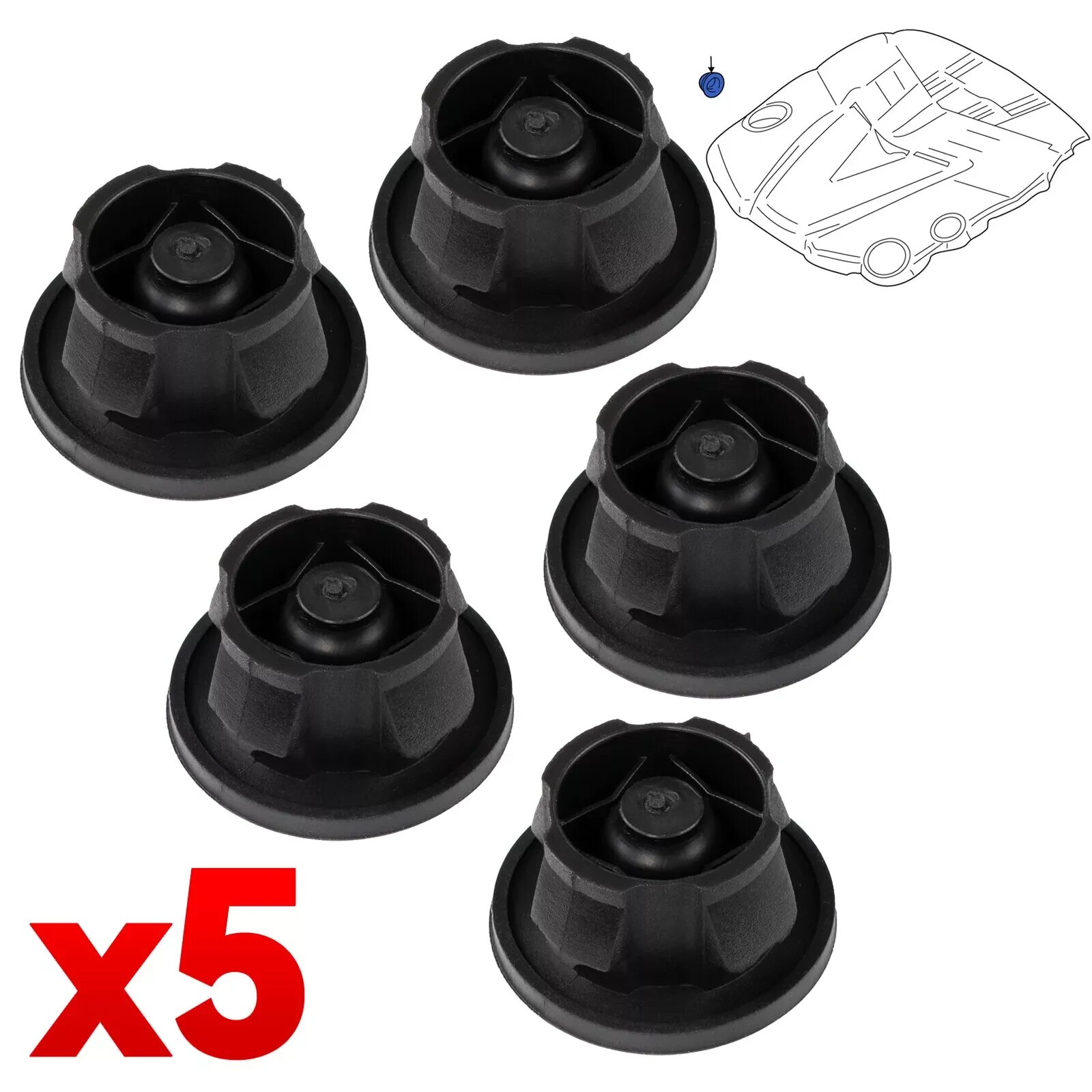 5 шт. втулки крышки двигателя, банковые амортизаторы для Mercedes OM642 6420940785 Сменная резиновая накладка, прокладка, буферная подушка