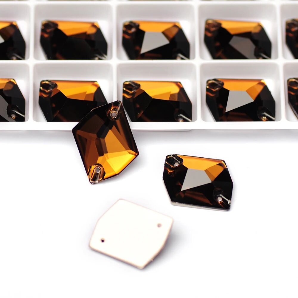Стразы коричневые 11x14mm Smoked Topaz 20шт