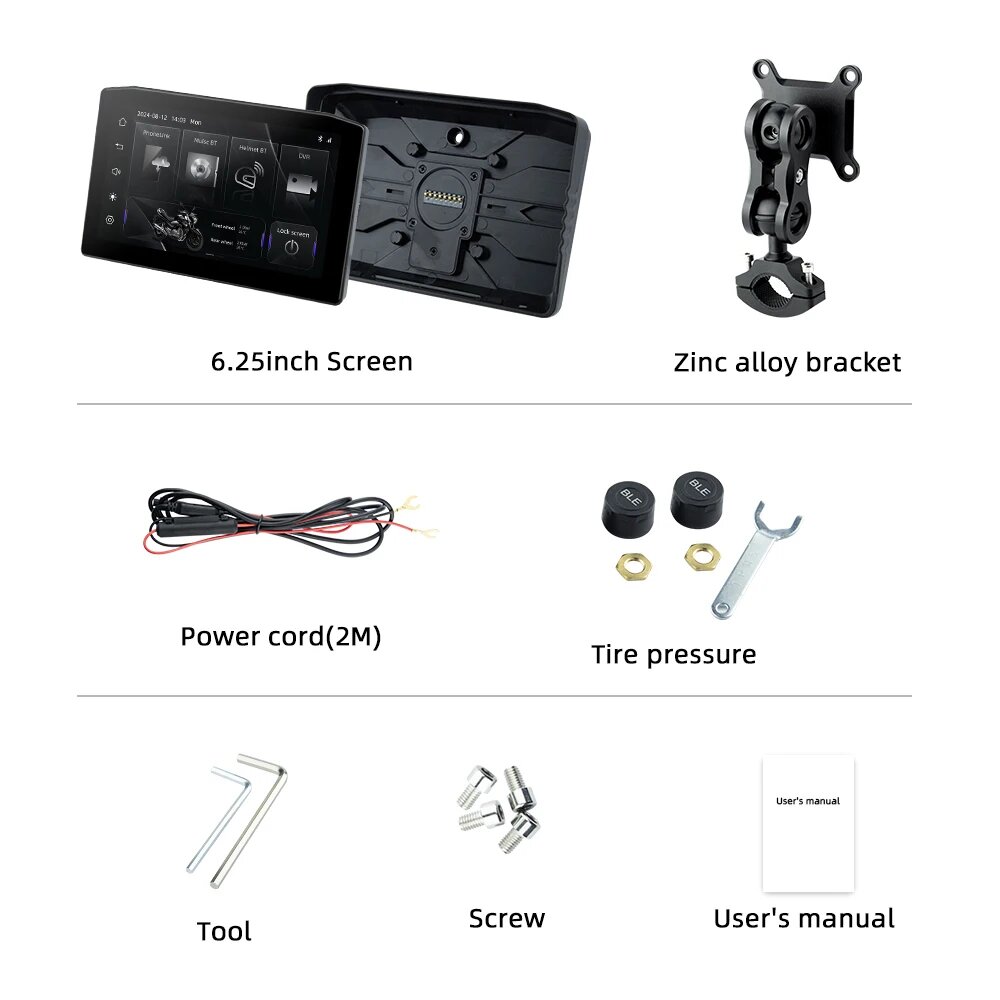 EKIY 6.25" GPS навигация для мотоцикла, CarPlay, Android Auto, M8-TP