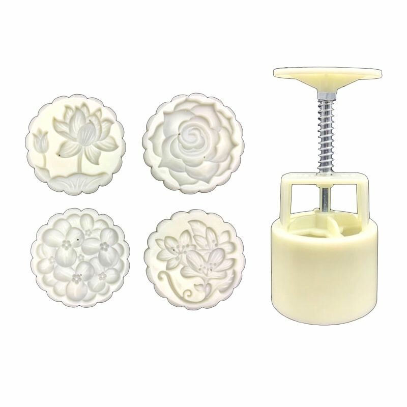 Форма для лунных пряников с 4 штампами, Белый - 93