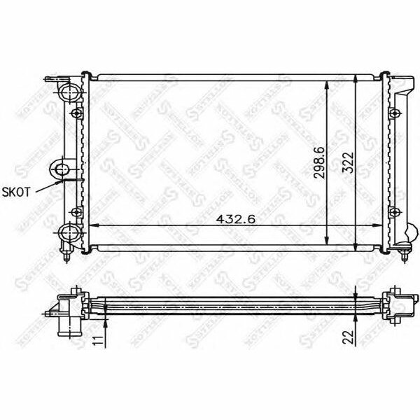 Радиатор охлаждение двигателя для автомобиля, STELLOX 10-25002-SX (1 шт.)