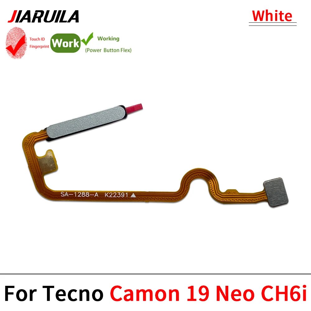 Разъем кнопки Home/Touch ID White для Tecno Camon 19 Neo CH6i