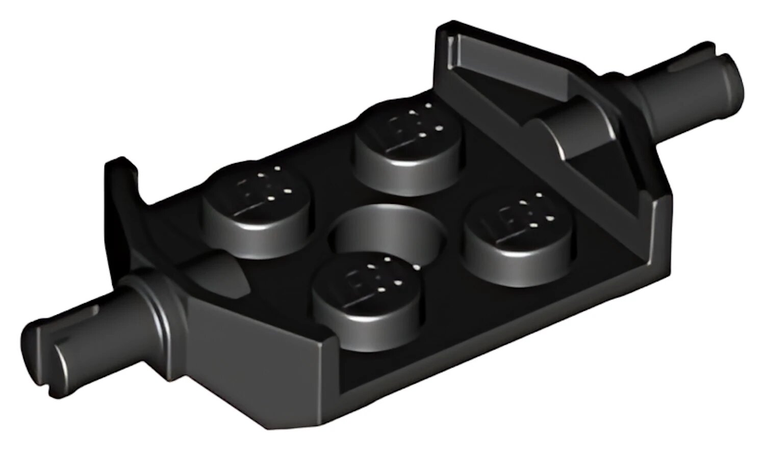 Деталь LEGO Пластина Lego Plate, Modified 2 x 2 with Wheels Holder Wide and Hole 6157 (39767) Black U