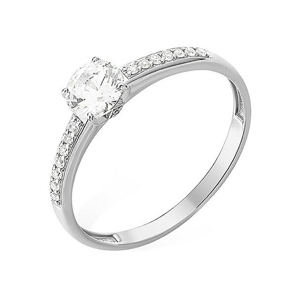 Кольцо, серебро, 925 проба, родирование, фианит