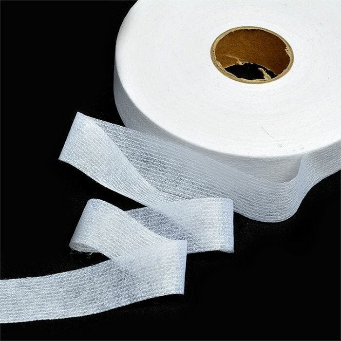 Лента нитепрошивная клеевая IDEAL по долевой 25 мм, белая, 100 м (LF4725W)