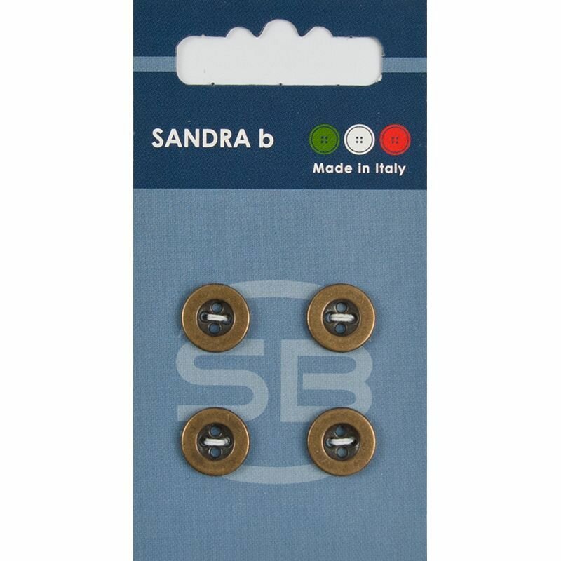 Пуговицы Sandra b Цвет Медный, 11 мм, 4 шт