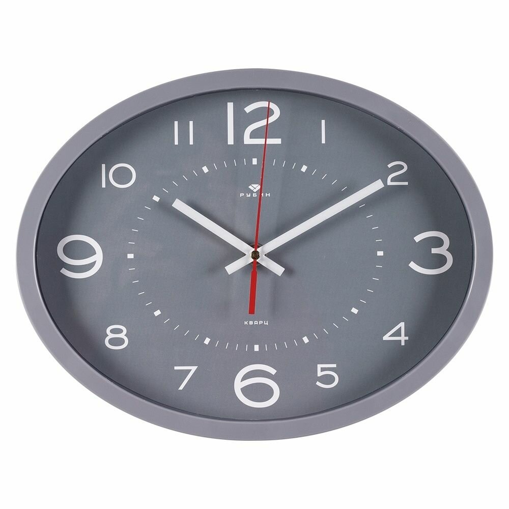Часы настенные Рубин "Классика", овал 22,5х29 см, корпус серый (2720-119)