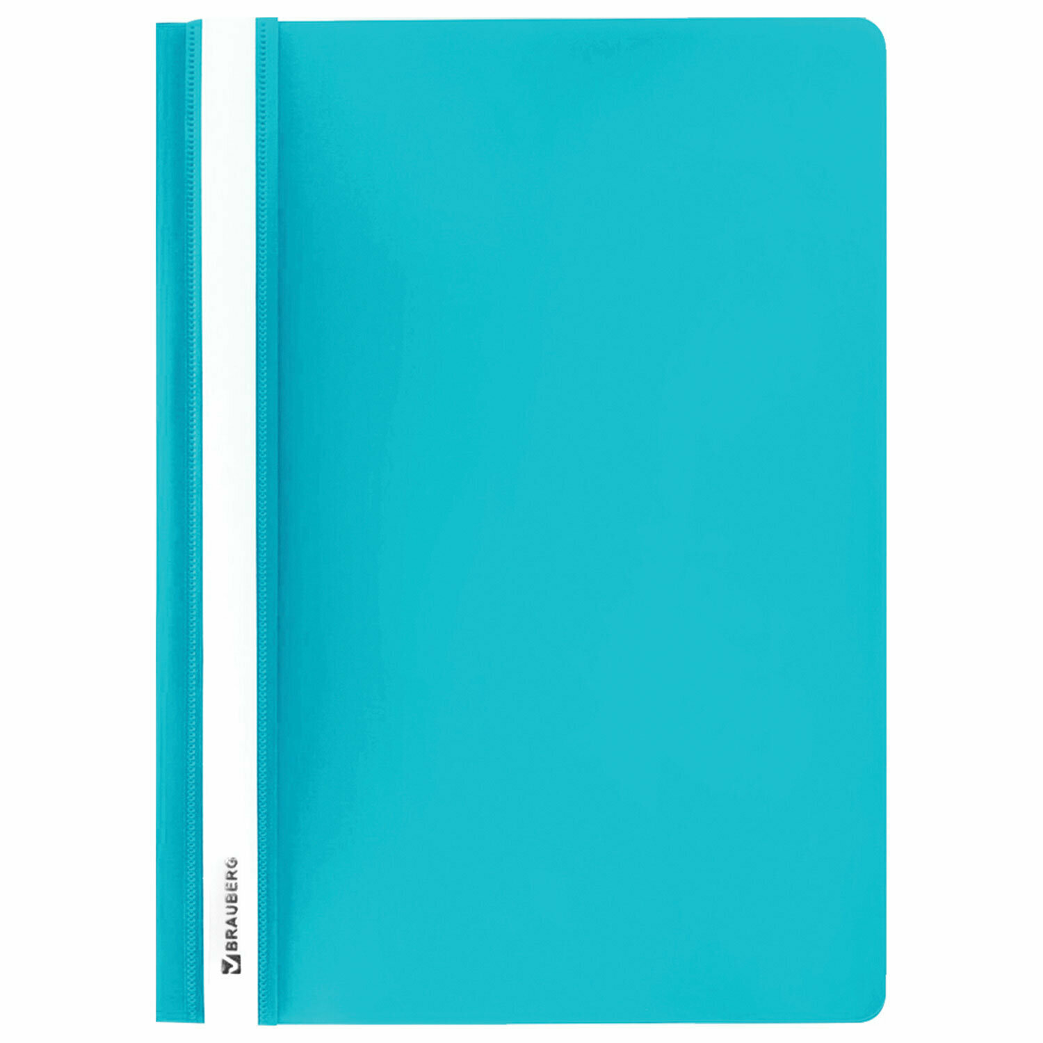 Скоросшиватель пластиковый Brauberg А4, 130/180 мкм, бирюзовый (228675)