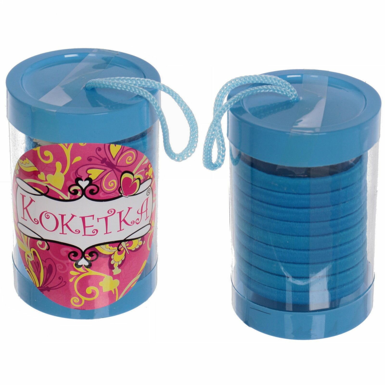 Резинки для волос Кокетка детские в тубе 9 шт "Забава", цвет голубой, d 4 см