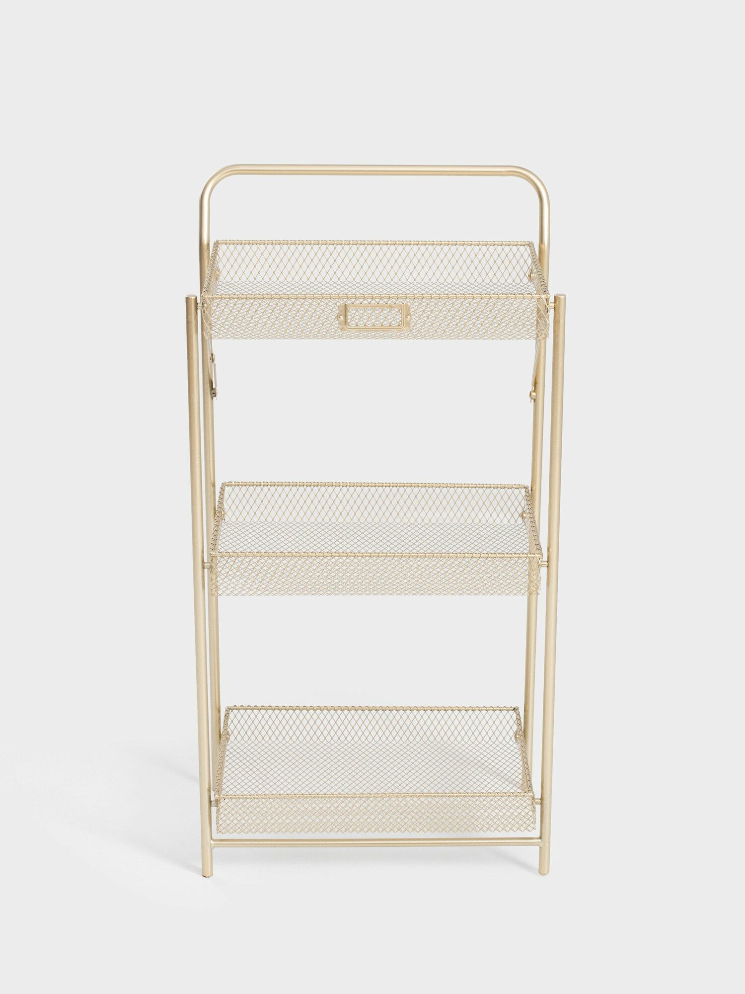 Этажерка, 3-х ярусная, 42х27х82 см, металл, золотистая, Compact gold