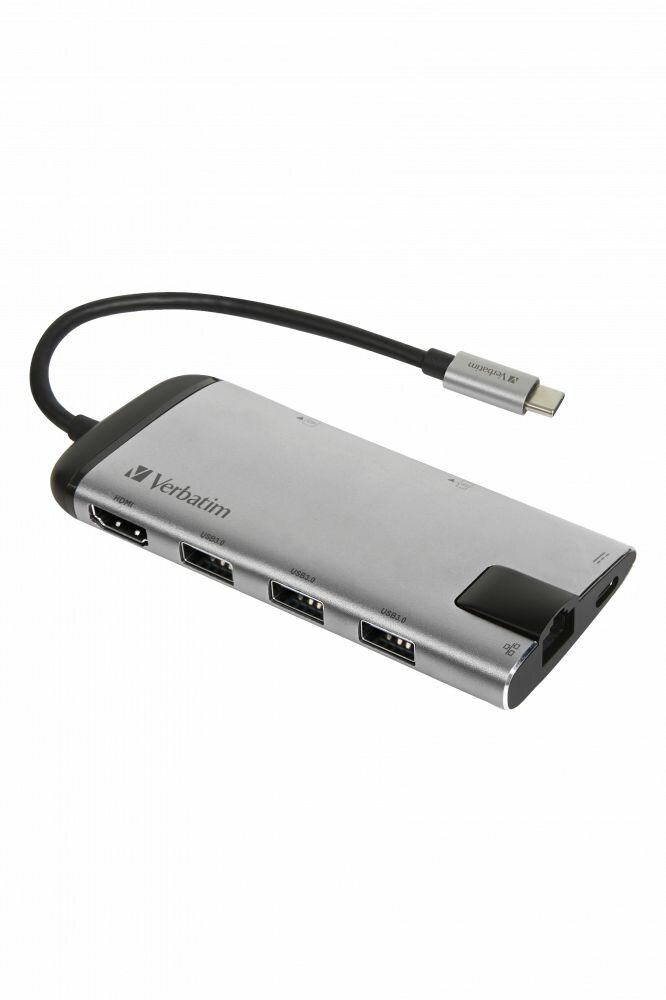 Адаптер USB Verbatim USB-C Hub U3.1G1/U3.0/HDMI/SD/mSD/RJ45