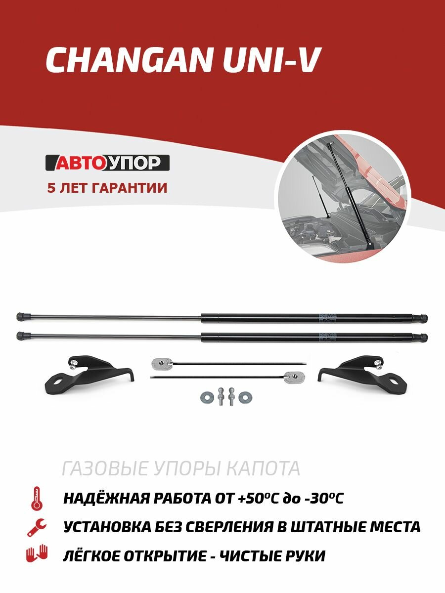 Упоры капота для Changan UNI-V 2022-н. в, 2 шт, UCHUNI011