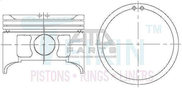 Поршень без колец Suzuki J20A-II d84.0 STD (12100-65831-0A0) Teikin