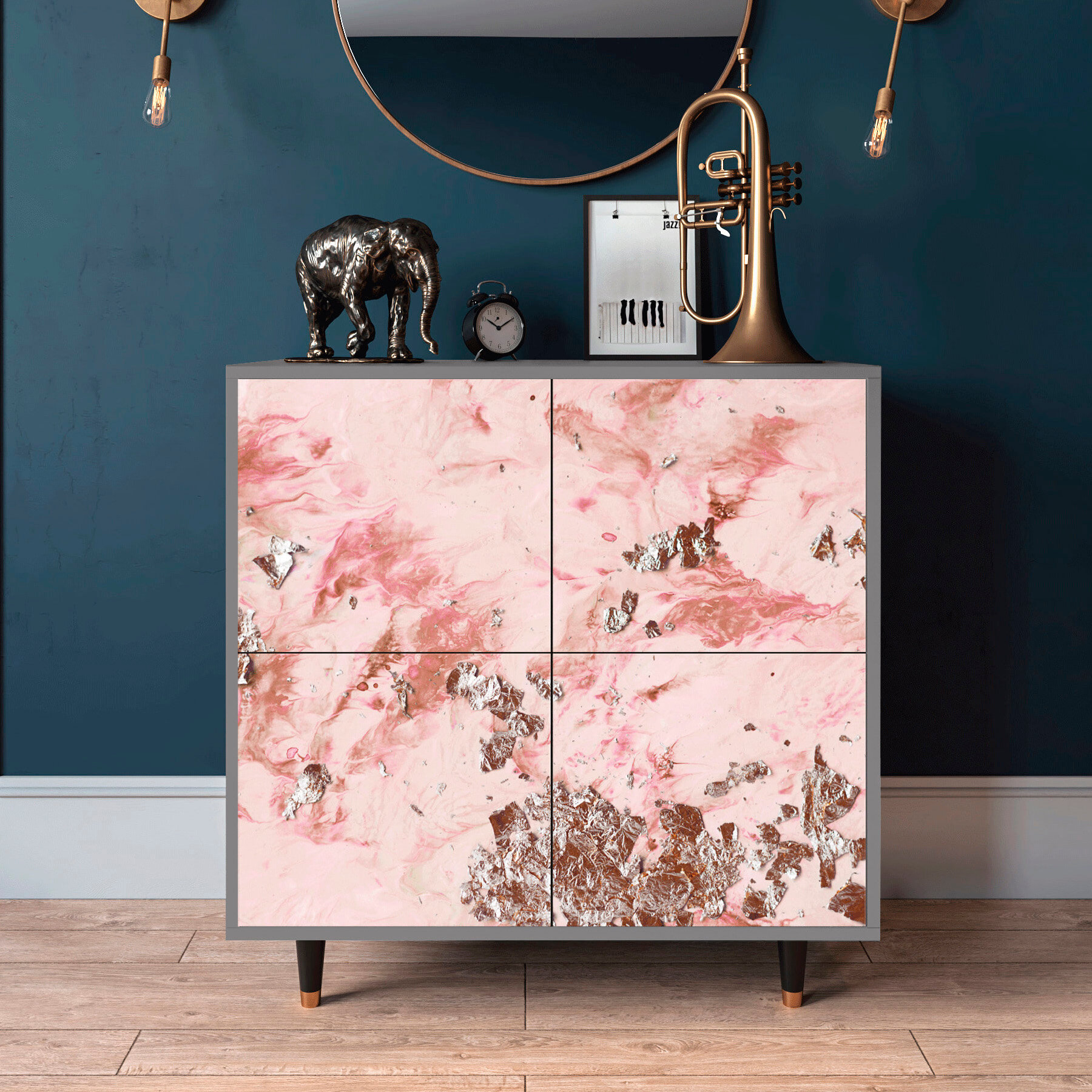 Комод - STORYZ - BS3 Cotton Candy, Размер - 94 x 96 x 48 см, Цвет корпуса - Серый