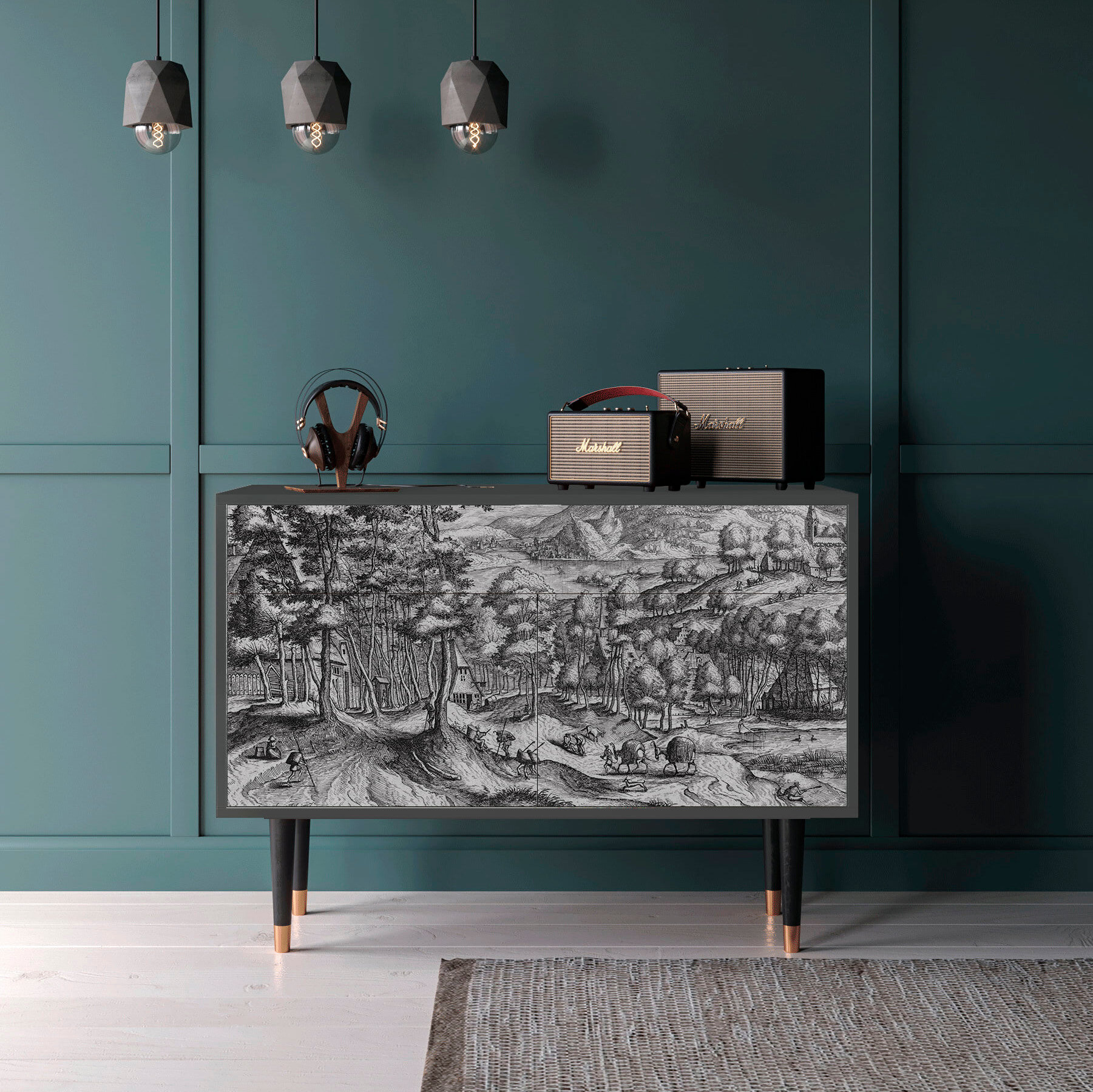 Комод - STORYZ - BS4 Rusticorum by Pieter Breugel, Размер - 115 x 85 x 48 см, Цвет корпуса - Антрацит