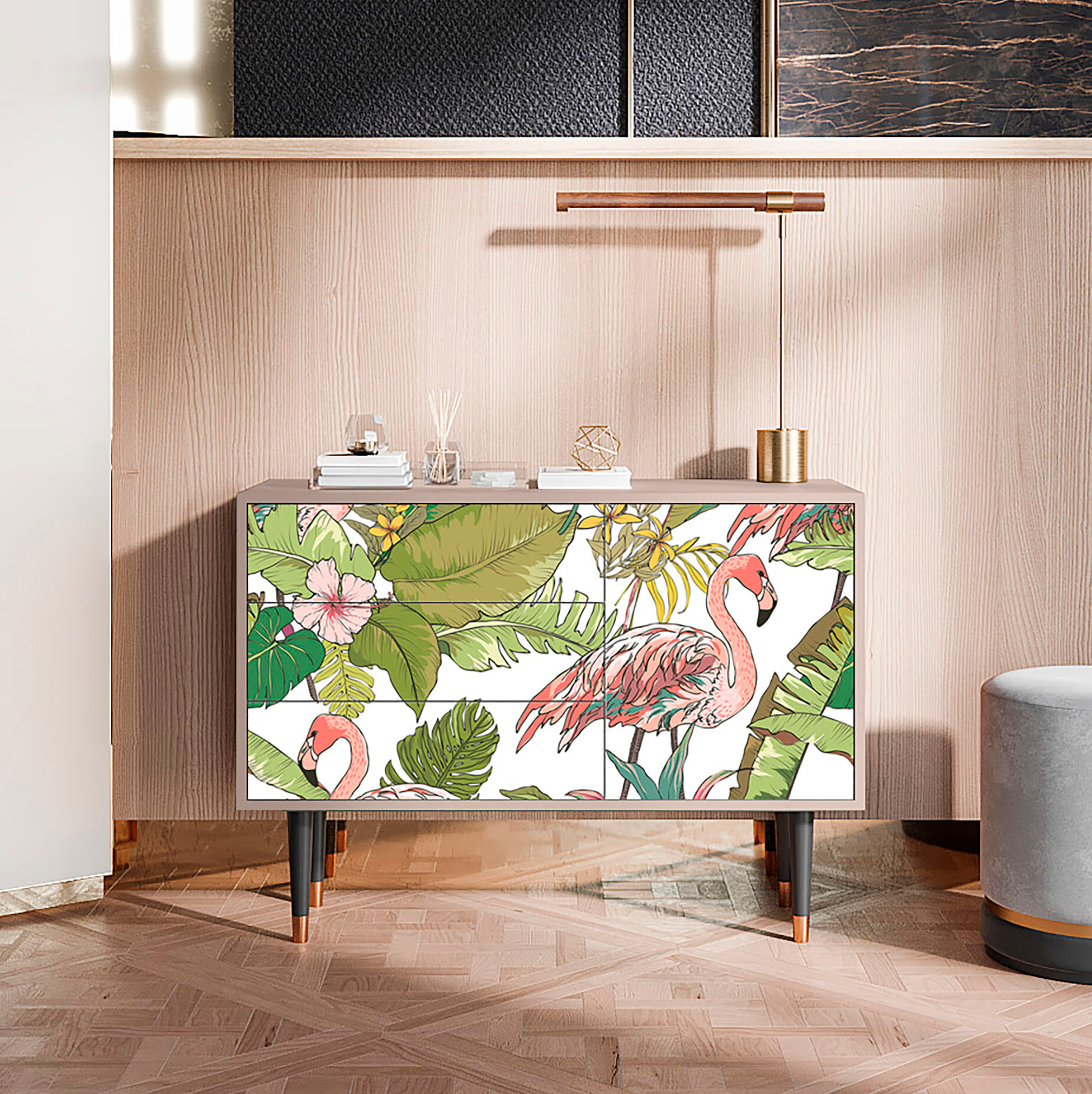 Комод - STORYZ - S3 Sweet Flamingo, Размер - 115 x 84 x 41 см, Цвет корпуса - , Бежевый
