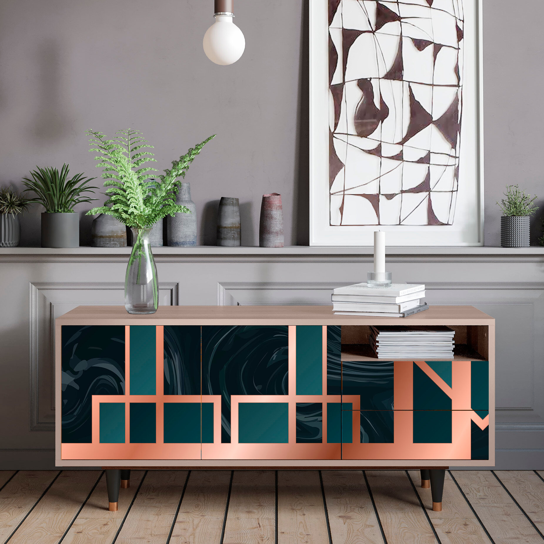 ТВ-Тумба - STORYZ - T7 Emerald Metro, Размер - 125 x 56 x 41 см, Цвет корпуса - , Бежевый