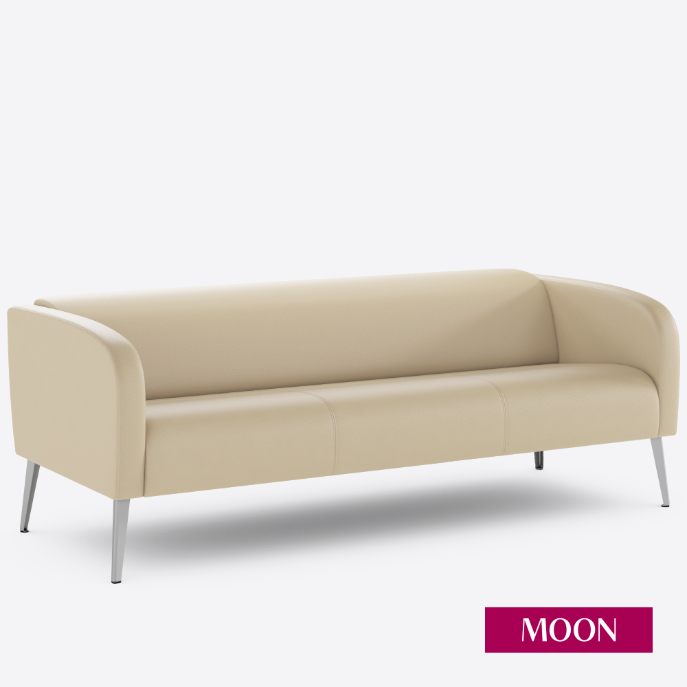 Диван MOON 151 экокожа, цвет бежевый, нераскладной, 192*84*70, эксклюзивная высокоэластичная пена (UniqFoam)
