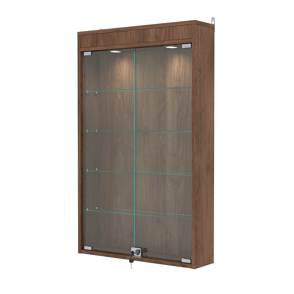 Витрина настенная №2-3А с подсветкой, Орех. Производитель товара - компания Westcom.