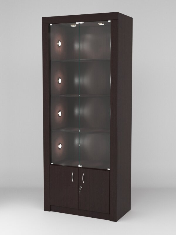 Витрина для бутылок "афродита" №3-1 (закрытая, задняя стенка - ДВП), Дуб Венге