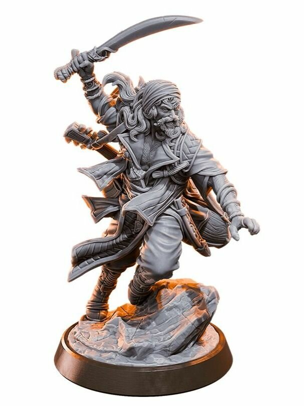 Корсар бард, игровая фигурка для раскрашивания, база 25мм