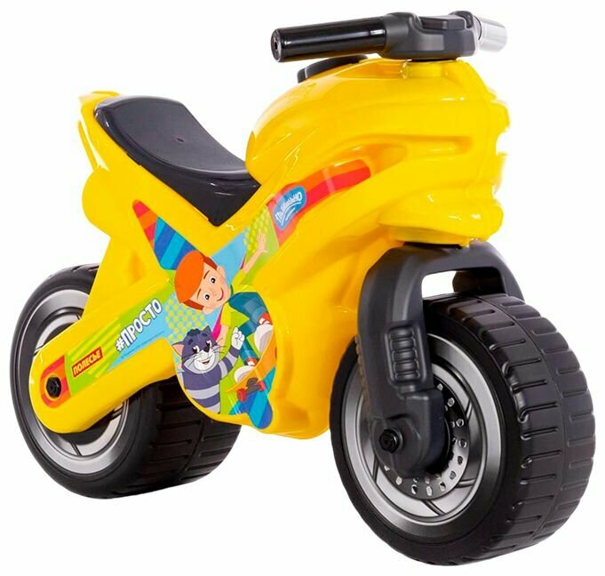 Детская каталка Мотоцикл "Простоквашино", толокар-пушкар, развивающая игрушка для малышей, машинка-каталка для дома и улицы