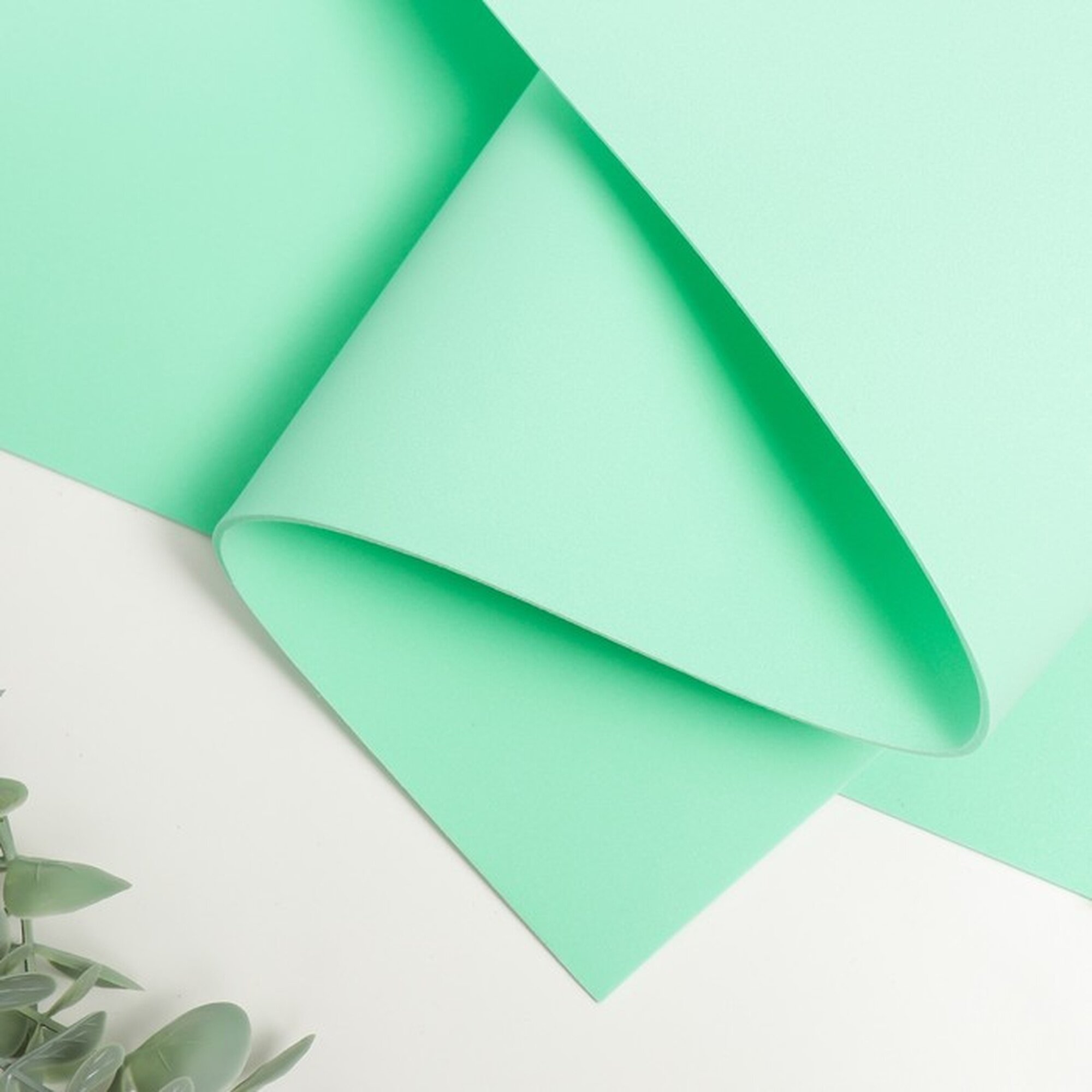 Фоамиран Сима-ленд, иранский, мятный, 2 мм, 60 x 70 см, 10 шт