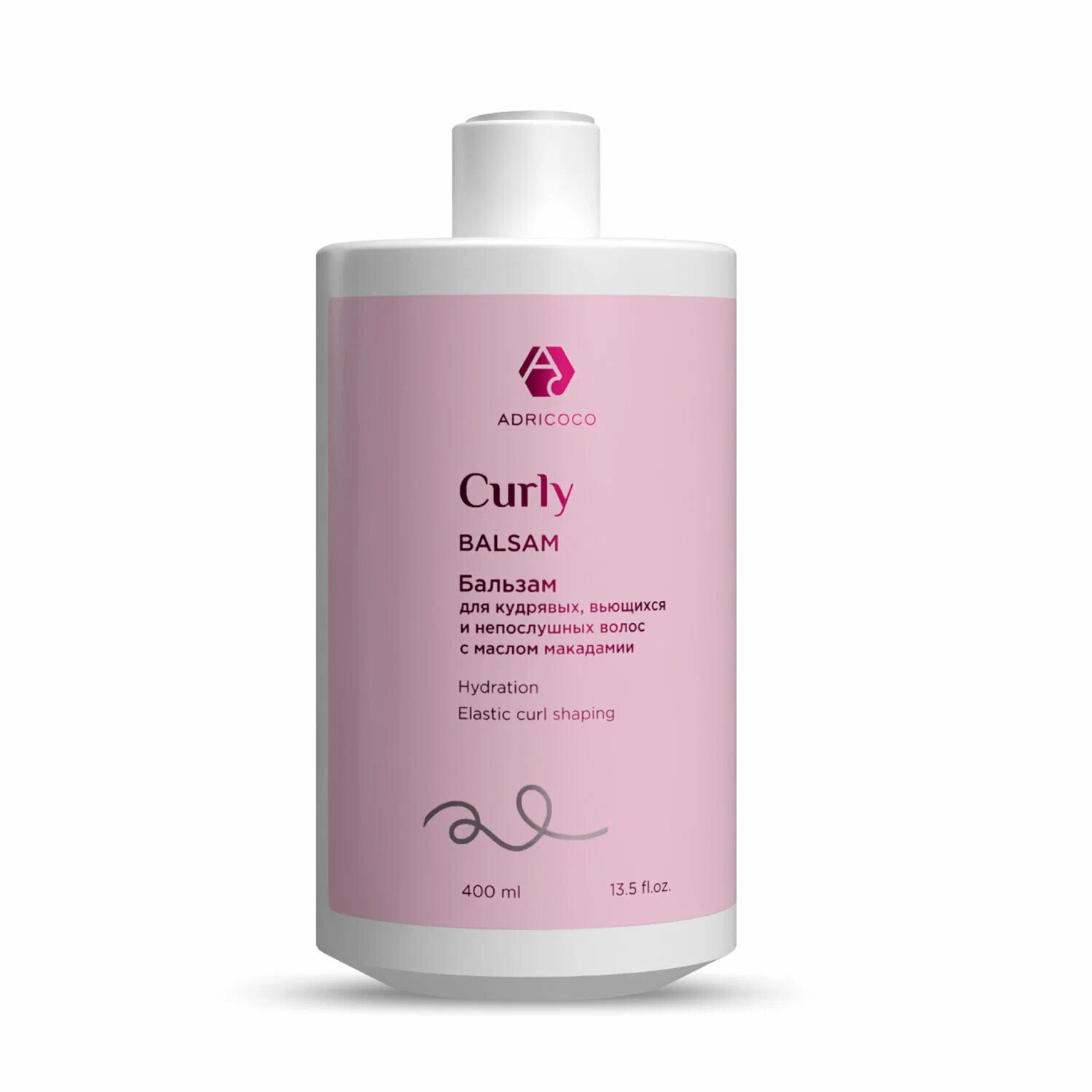 Бальзам Adricoco CURLY для кудрявых, вьющихся и непослушных волос с маслом макадамии 400мл