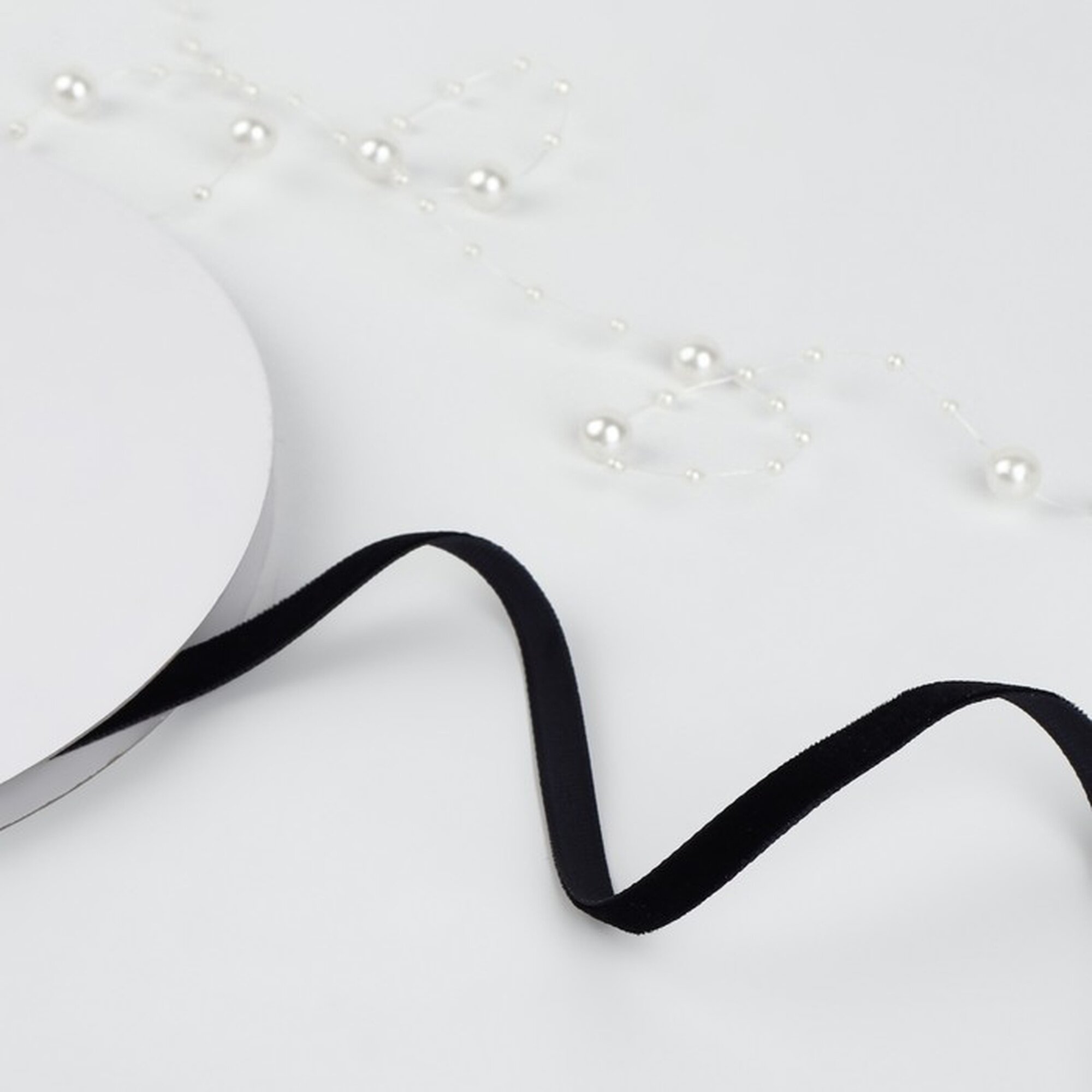 Лента бархатная, 6 мм, 18±1 м, чёрная №03