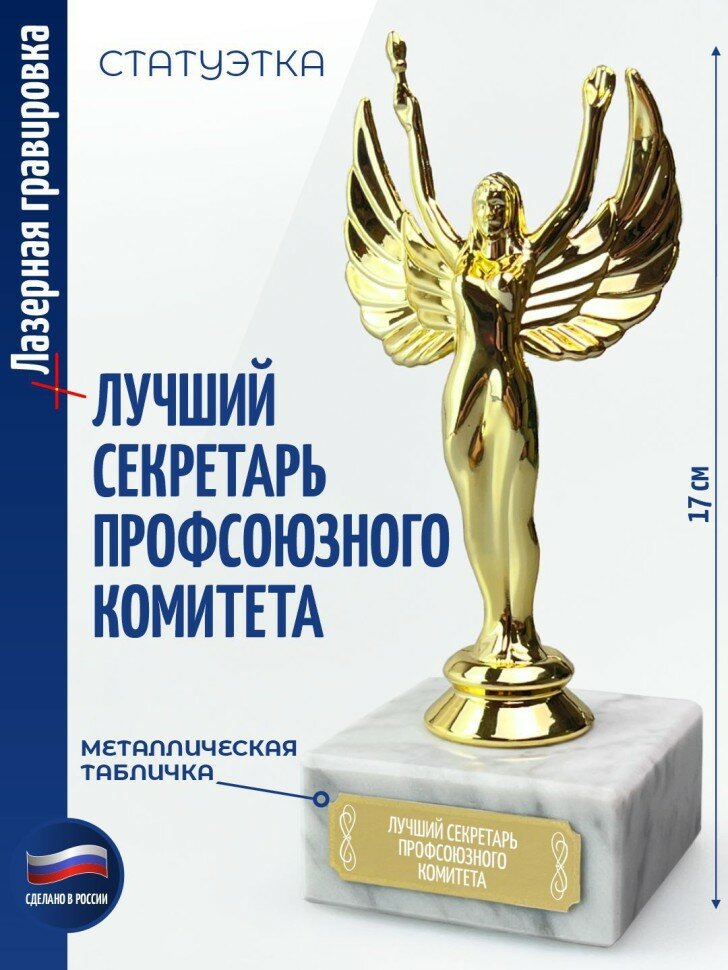 Статуэтка награда Женск. "Лучший секретарь профсоюзного комитета" (17 см)