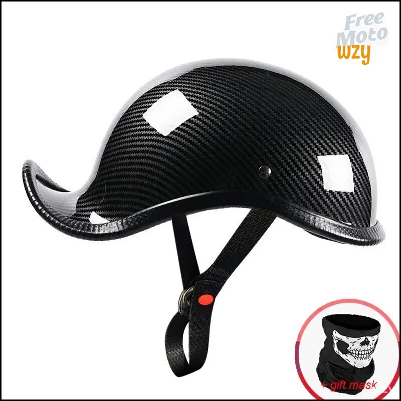 Винтажный мотоциклетный шлем, полузащитный шлем в стиле ретро, с открытым лицом, для гонок, L, Черный, Унисекс