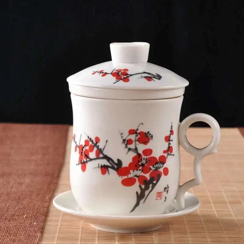 Китайская керамическая чайная чашка сине-белая, 9, 320ml