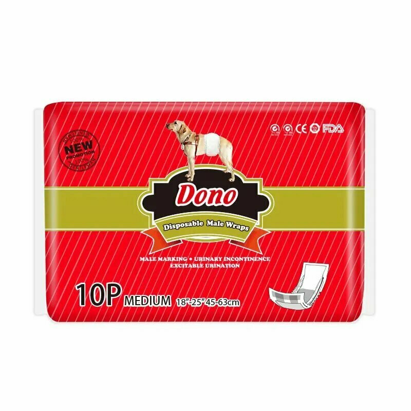 Одноразовые впитывающие пояса для кобелей DONO MALE PET DIAPER размер M 10 штук