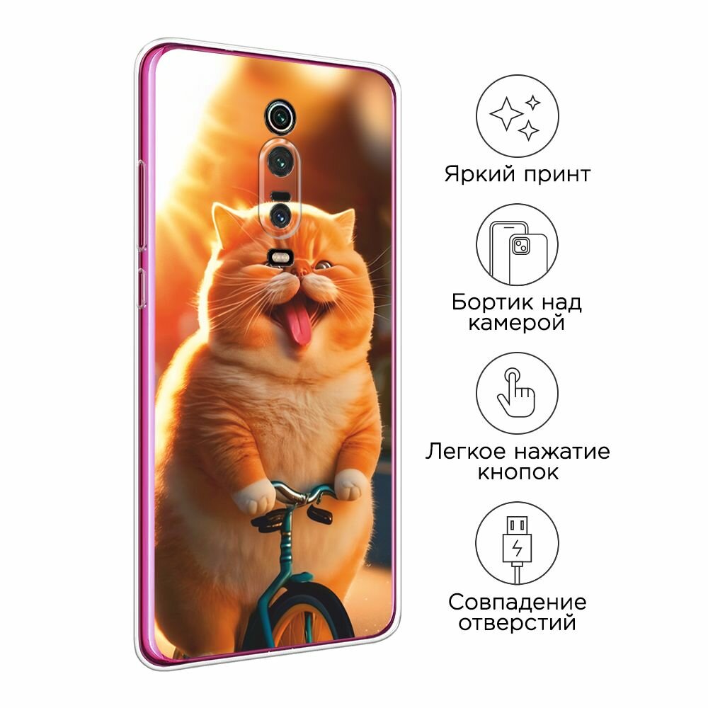 Чехол на Xiaomi Redmi K20/K20 Pro/Mi 9T/9T Pro / Сяоми Редми К20/K20 Pro/Mi 9T/9T Pro с принтом "Кот на велике" — фото 1