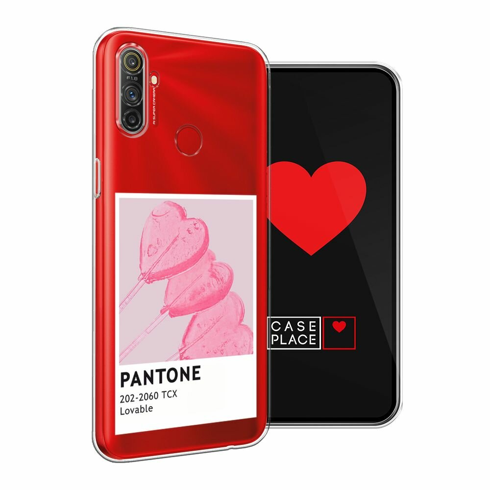 Чехол на Realme C3 / Реалми C3 с принтом "Pantone Lovable 2 - 14 февраля", прозрачный — фото 1